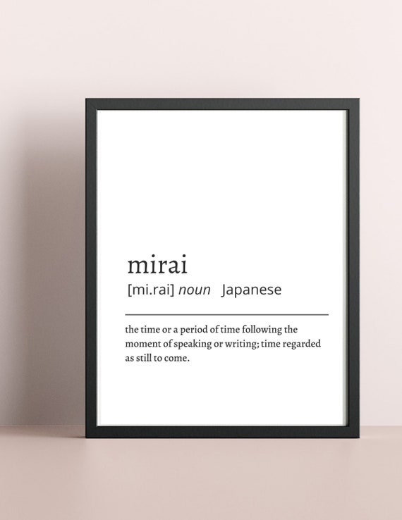 Mirai Definition Print Dictionary Artwork Scandinavian Art - Etsy
