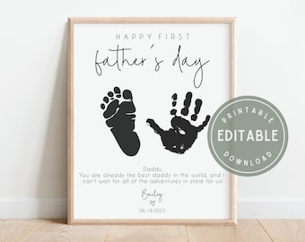 Fathers Day Footprint Craft Following in Your Footsteps DIY - Etsy