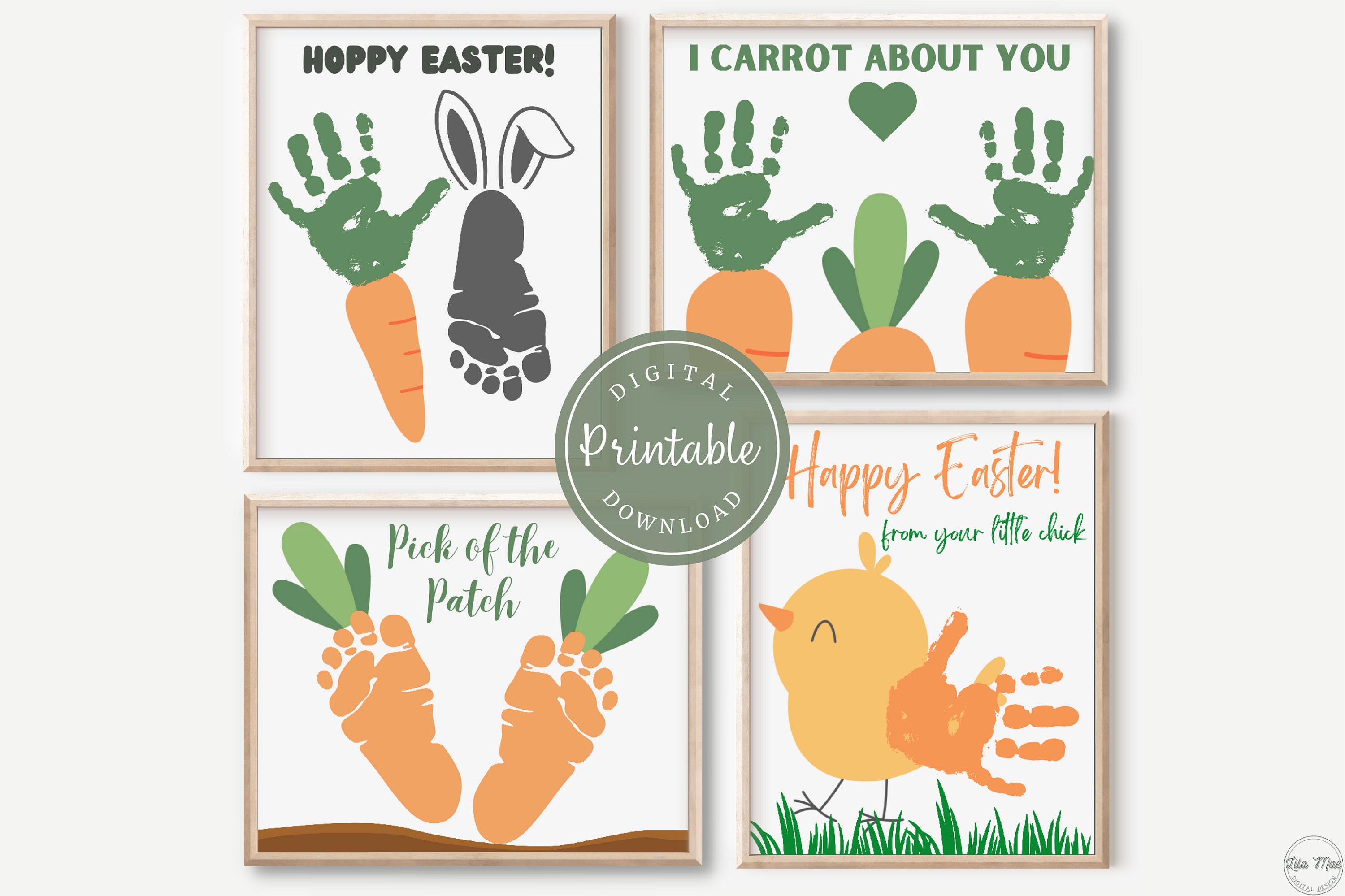 Easter Handprint and Footprint Craft Bundle, Printable DIY Preschool ...
