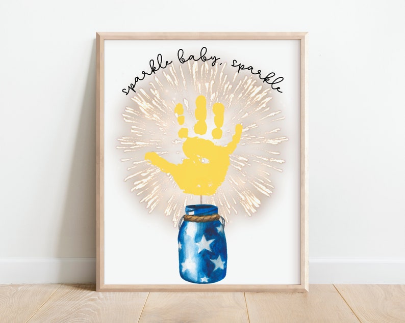 Printable Sparkler Handprint Craft, Fourth of July Art for Kids ...