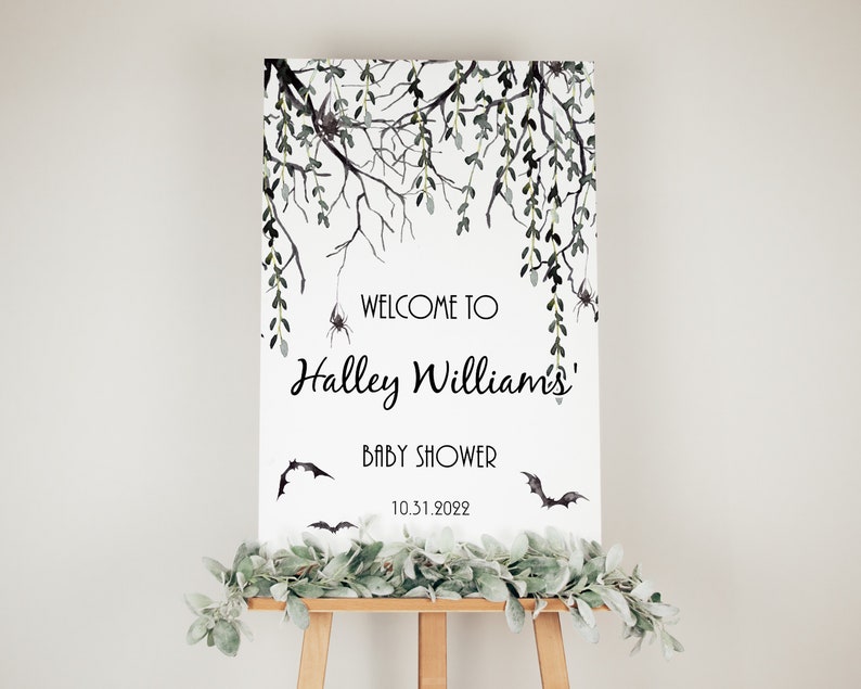 Editable A Little Boo is Almost Due Baby Shower Welcome Sign, Gender ...
