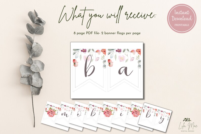 DIY Baby in Bloom Banner PRINTABLE Floral Baby Shower | Etsy
