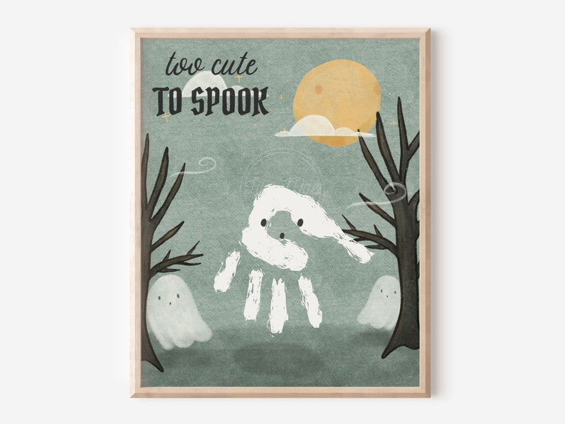Printable Ghost Handprint Craft, DIY Halloween Keepsake, Too Cute to ...
