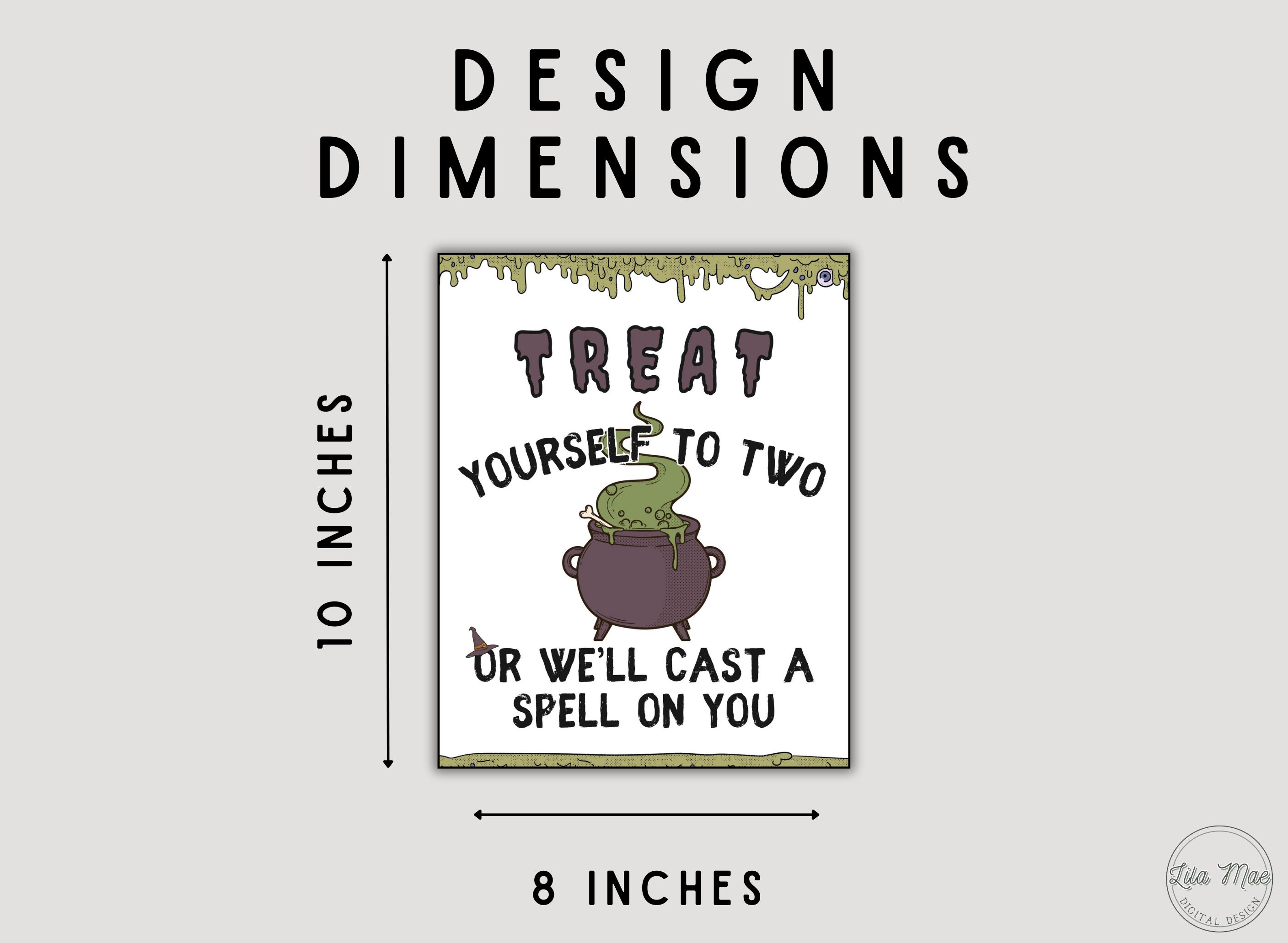 Trick or Treat Only Take Two Sign, Printable Halloween Candy Message ...