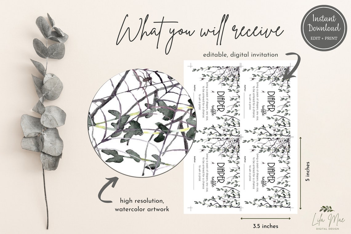 Printable Diaper Raffle Tickets for Fall Halloween Baby - Etsy