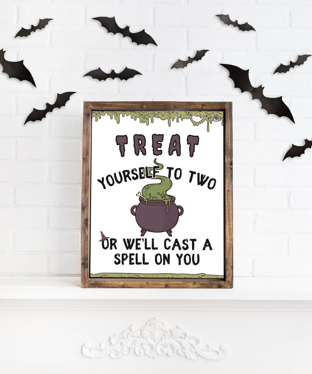 Trick or Treat Only Take Two Sign, Printable Halloween Candy Message ...