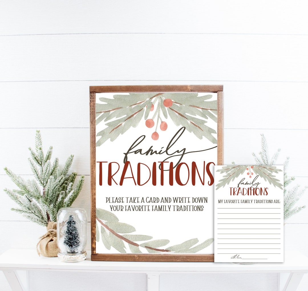 Editable Family Traditions Baby Shower Activity, Christmas Baby Shower ...