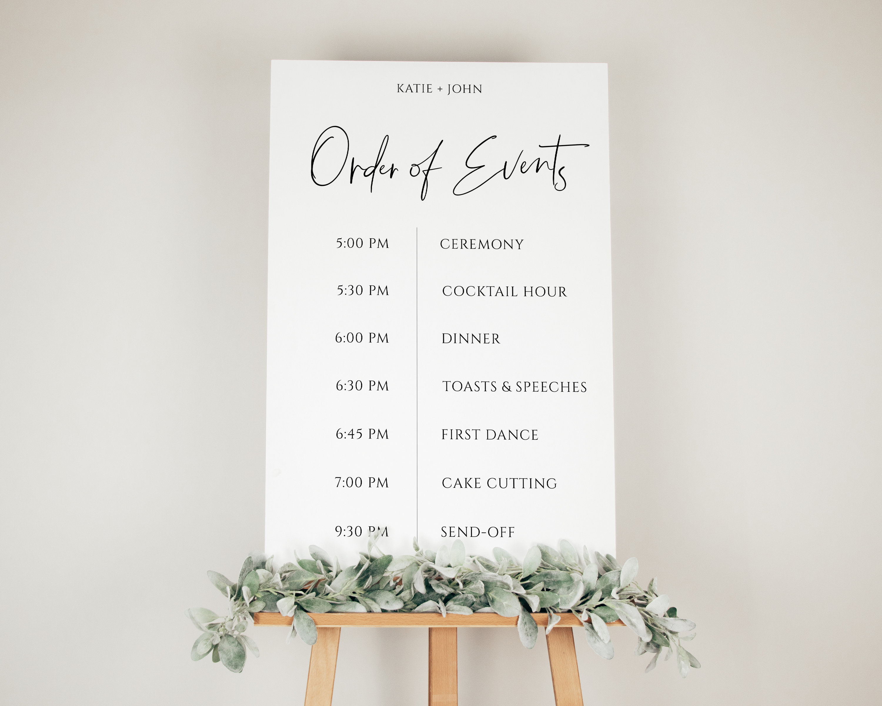 Editable Wedding Order of Events Timeline Sign, Wedding Day Itinerary ...