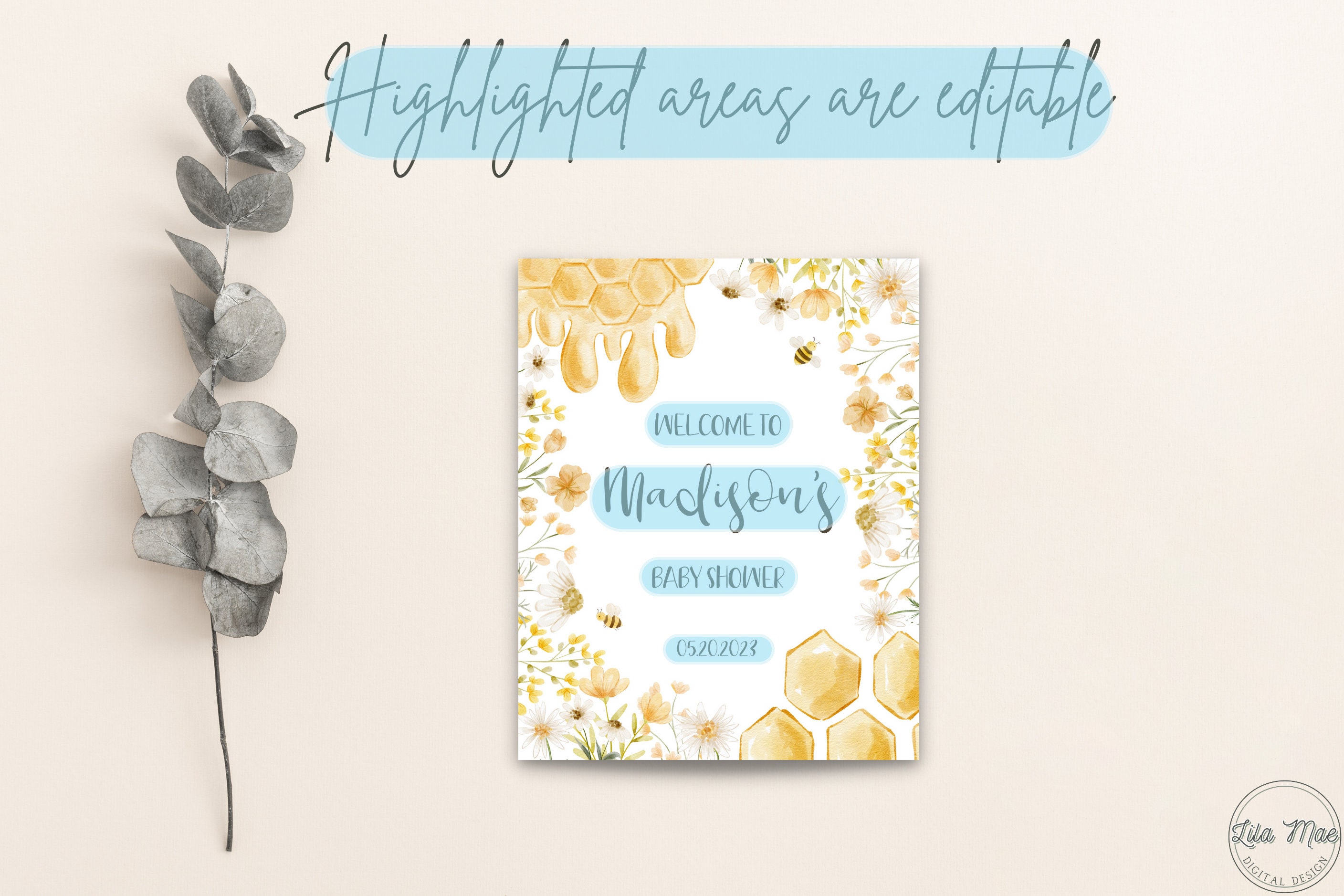 Editable Welcome Sign for Mama to Bee Baby Shower, Gender Neutral ...