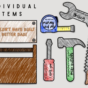Father's Day Toolbox Craft, Printable Coloring Tool Box Gift for Dad ...