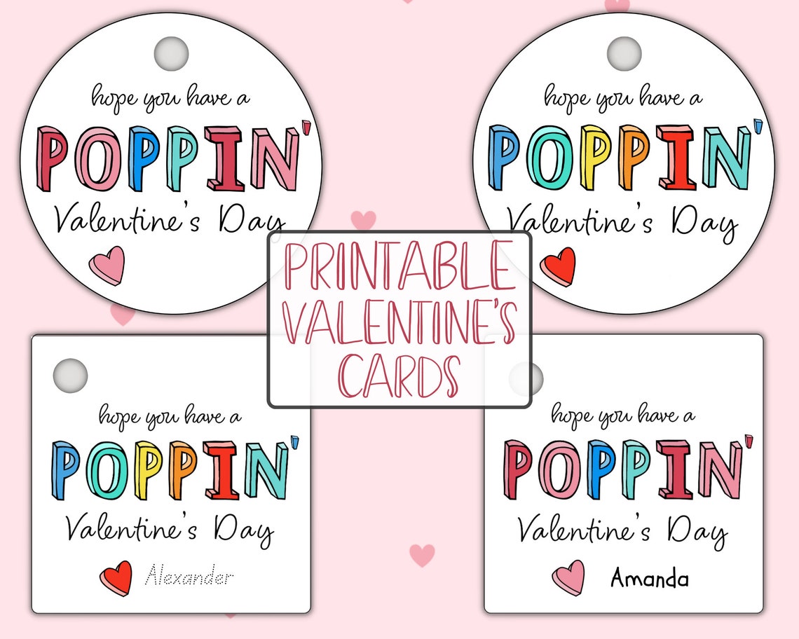 Printable Pop It Valentine Card Personalize Add Your Name - Etsy