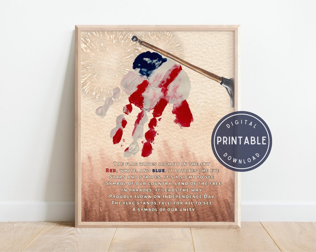 Printable Flag Poem Handprint Craft for Fourth of July, Independance ...