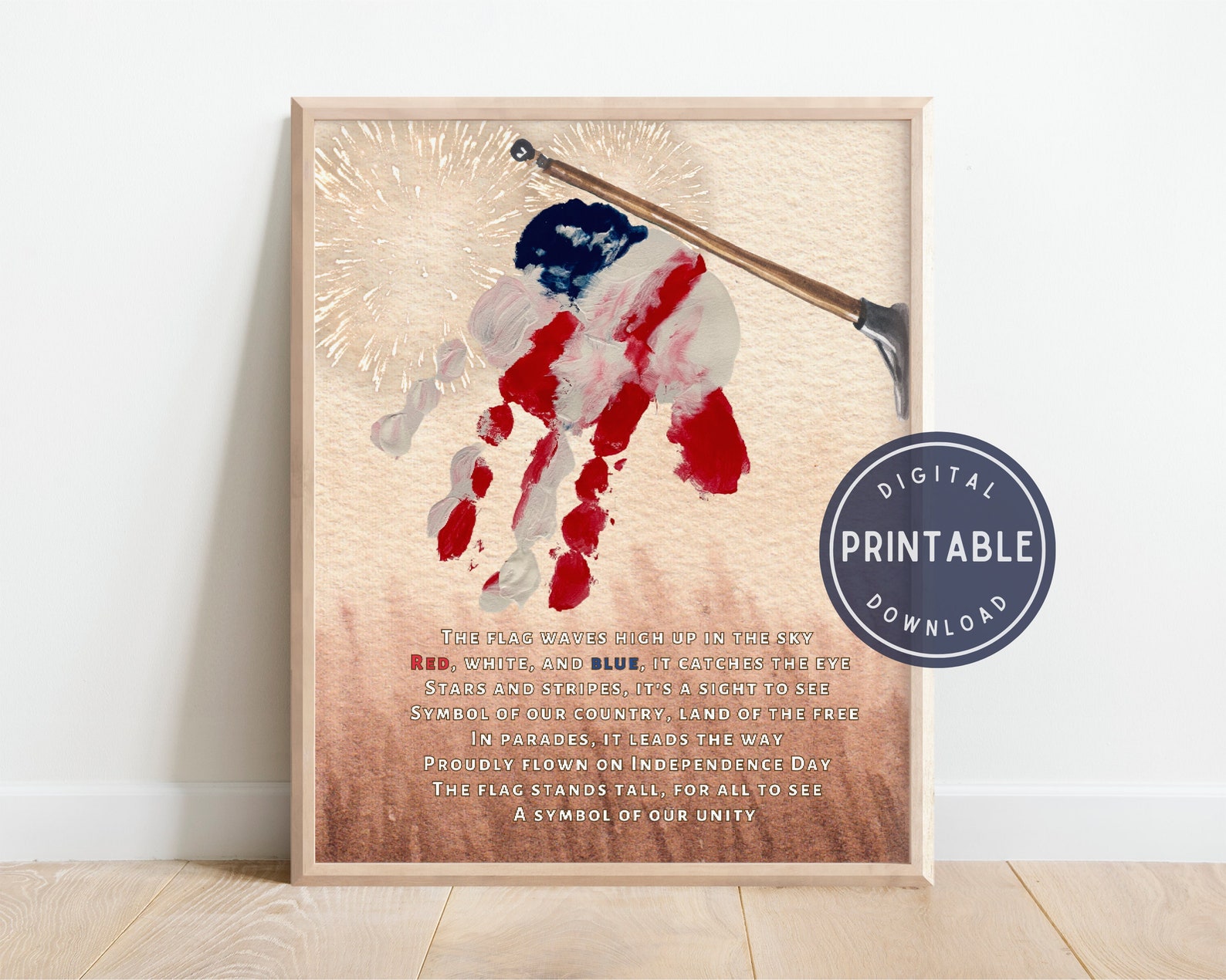 Printable Flag Poem Handprint Craft for Fourth of July, Independance ...