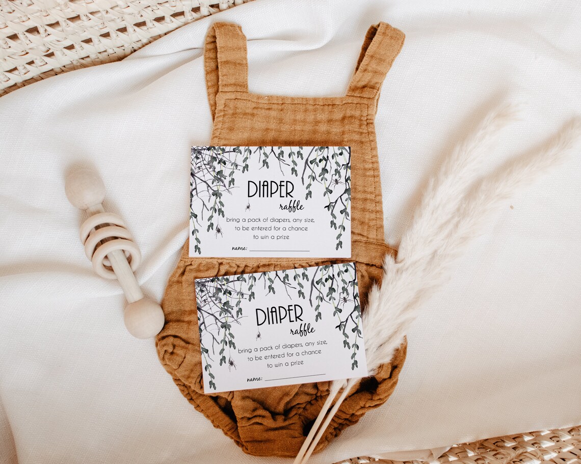 Printable Diaper Raffle Tickets for Fall Halloween Baby Shower, A ...