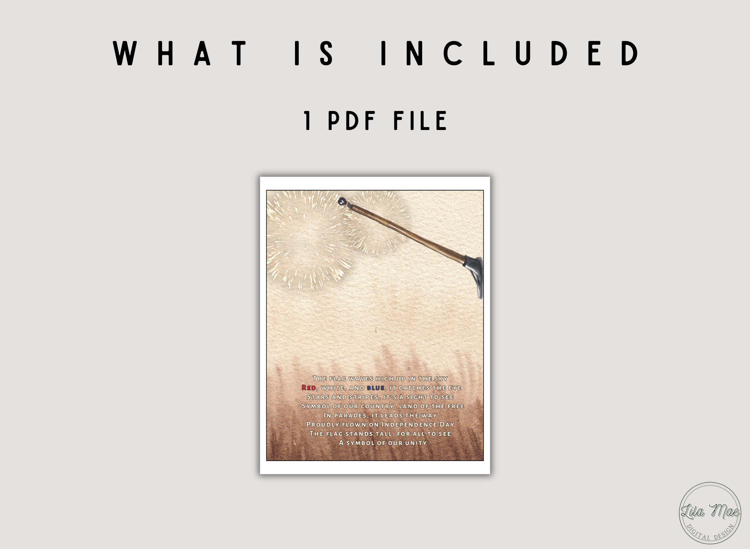 Printable Flag Poem Handprint Craft for Fourth of July, Independance ...