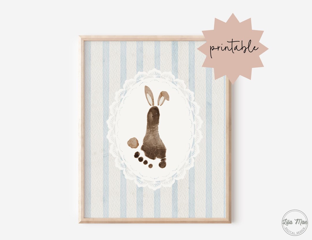 Printable Spring Easter Bunny Footprint Craft - Etsy