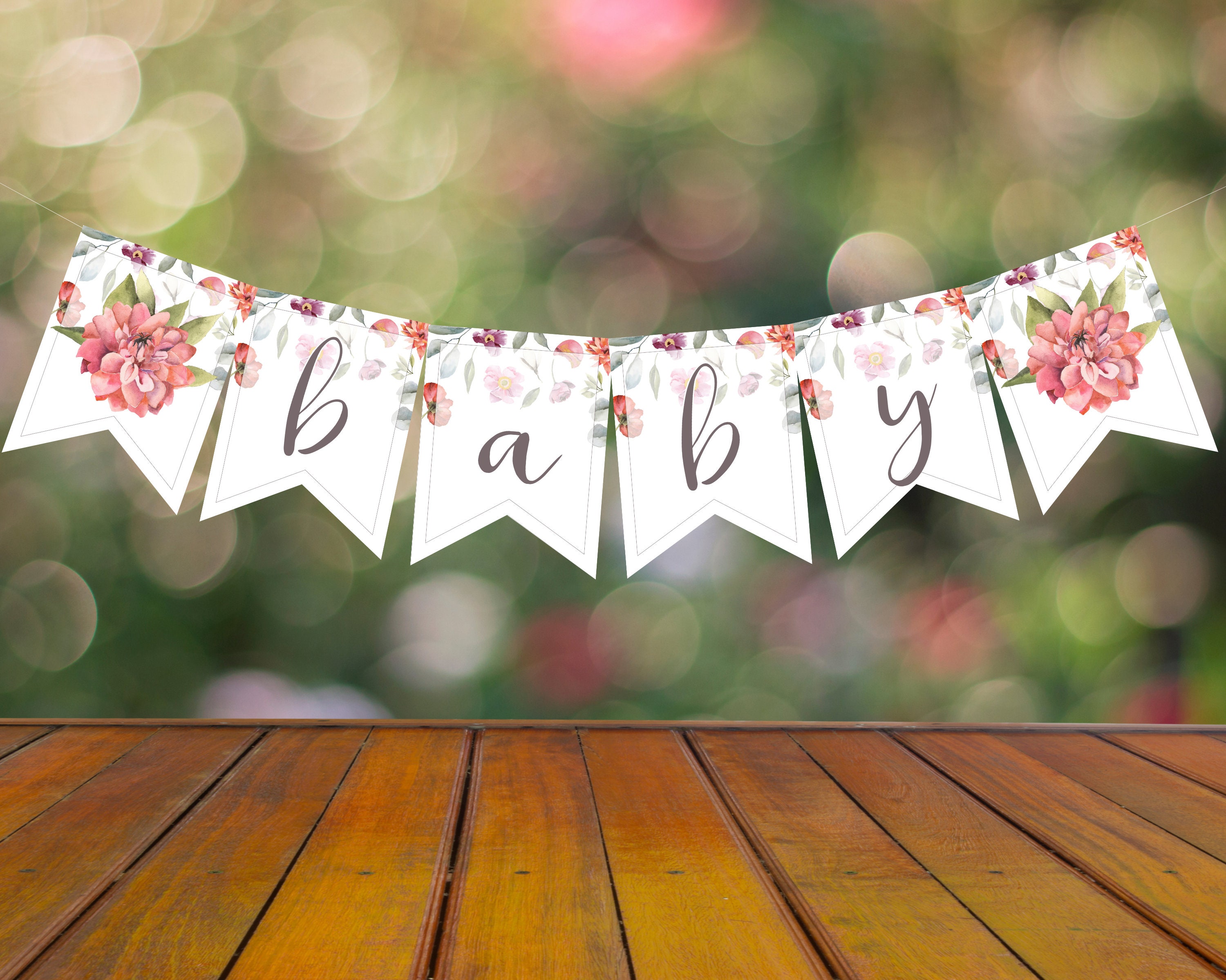 DIY Baby in Bloom Banner PRINTABLE Floral Baby Shower - Etsy