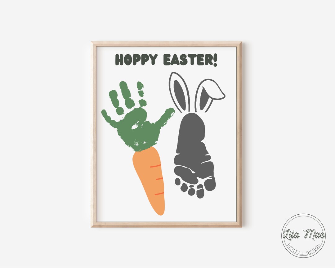 Hoppy Easter Printable Activity, Handprint and Footprint Craft for Kids ...