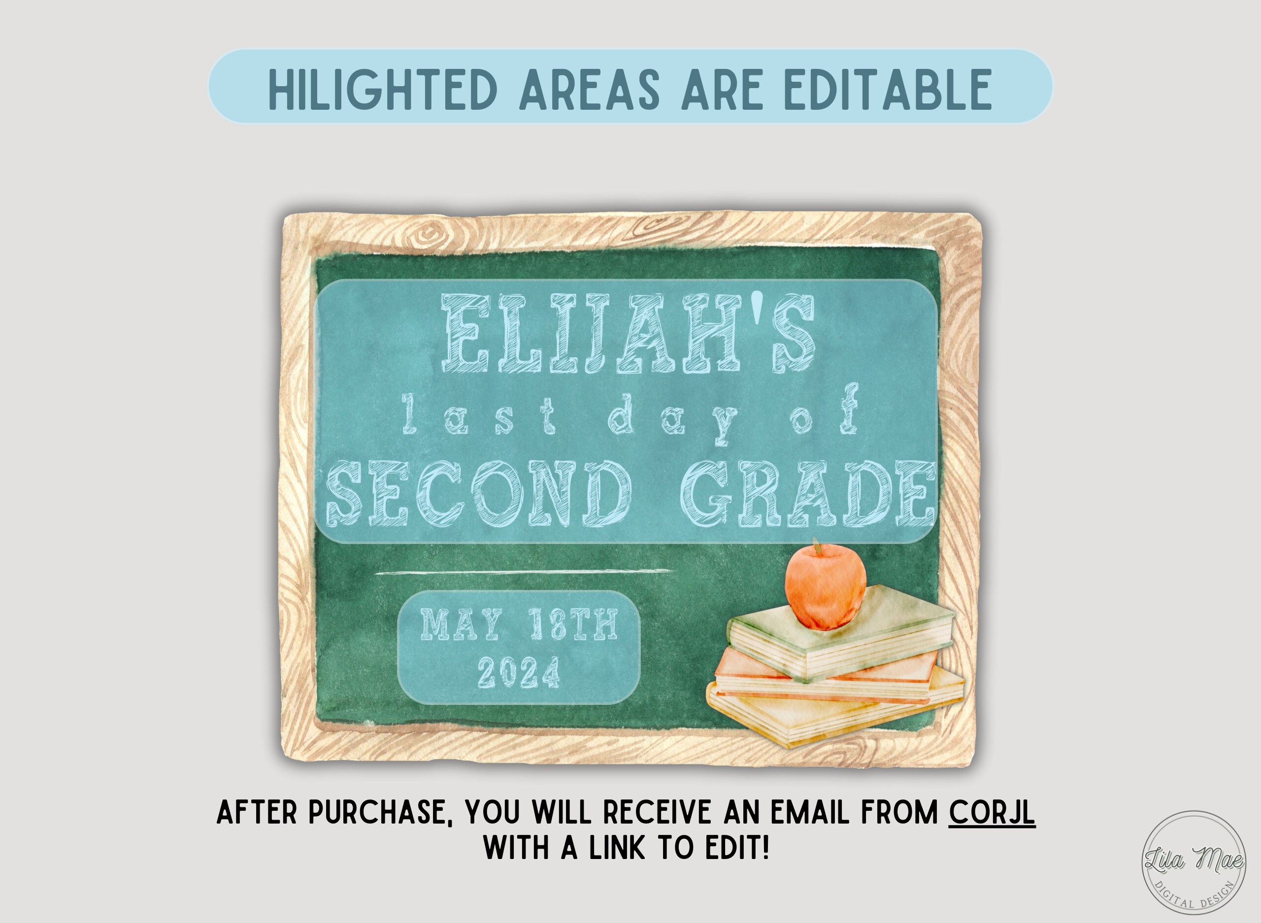 Editable First and Last Day of School Sign Printable - Etsy