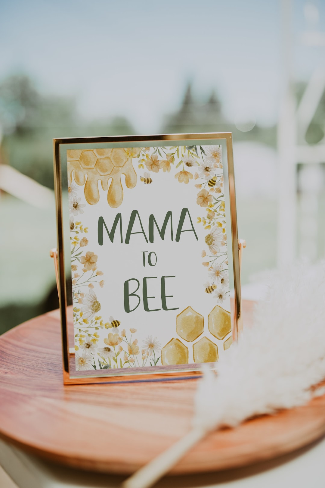 Printable Mama to Bee Sign for Baby Shower, Bumble Bee Decoration ...