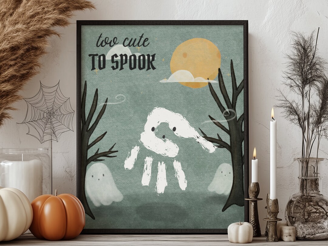 Printable Ghost Handprint Craft, DIY Halloween Keepsake, Too Cute to ...