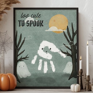 Printable Ghost Handprint Craft, DIY Halloween Keepsake, Too Cute to ...