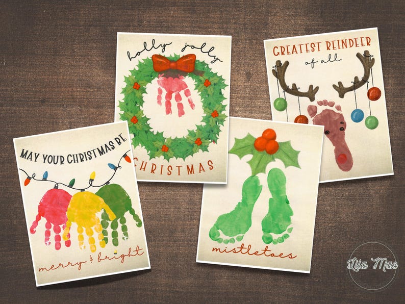 Printable Christmas Handprint and Footprint Craft Bundle, Reindeer ...