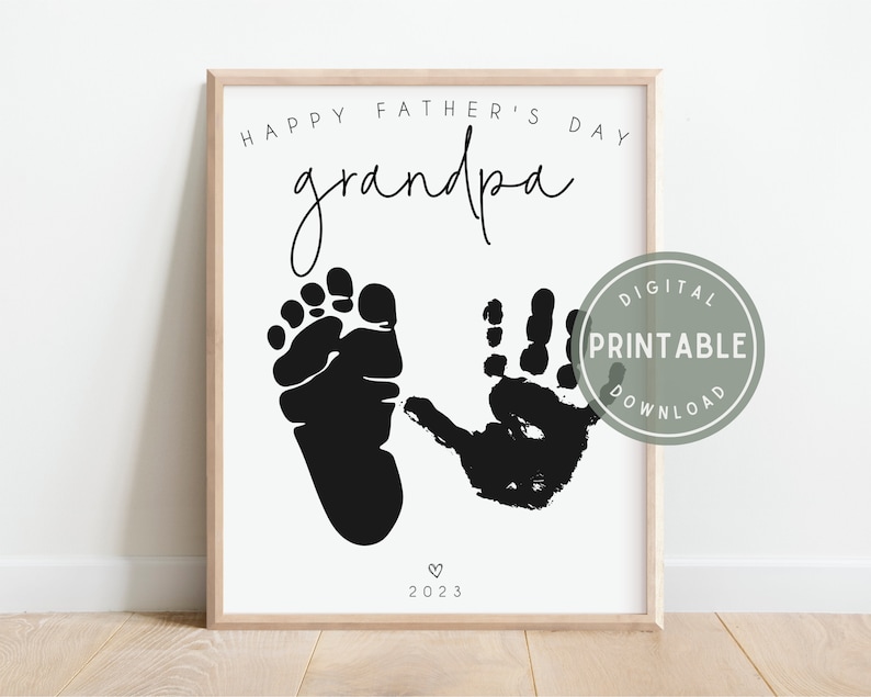 Printable Happy Father's Day Grandpa Craft Handprint Art - Etsy