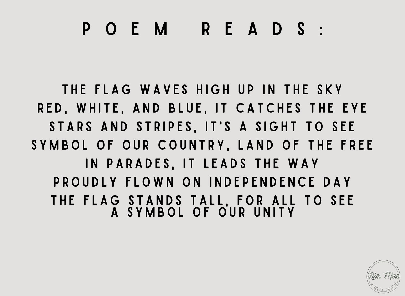 Printable Flag Poem Handprint Craft for Fourth of July, Independance ...