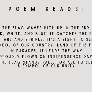 Printable Flag Poem Handprint Craft for Fourth of July, Independance ...