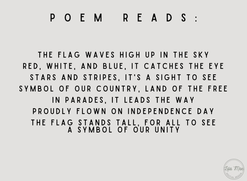 Printable Flag Poem Handprint Craft for Fourth of July, Independance ...