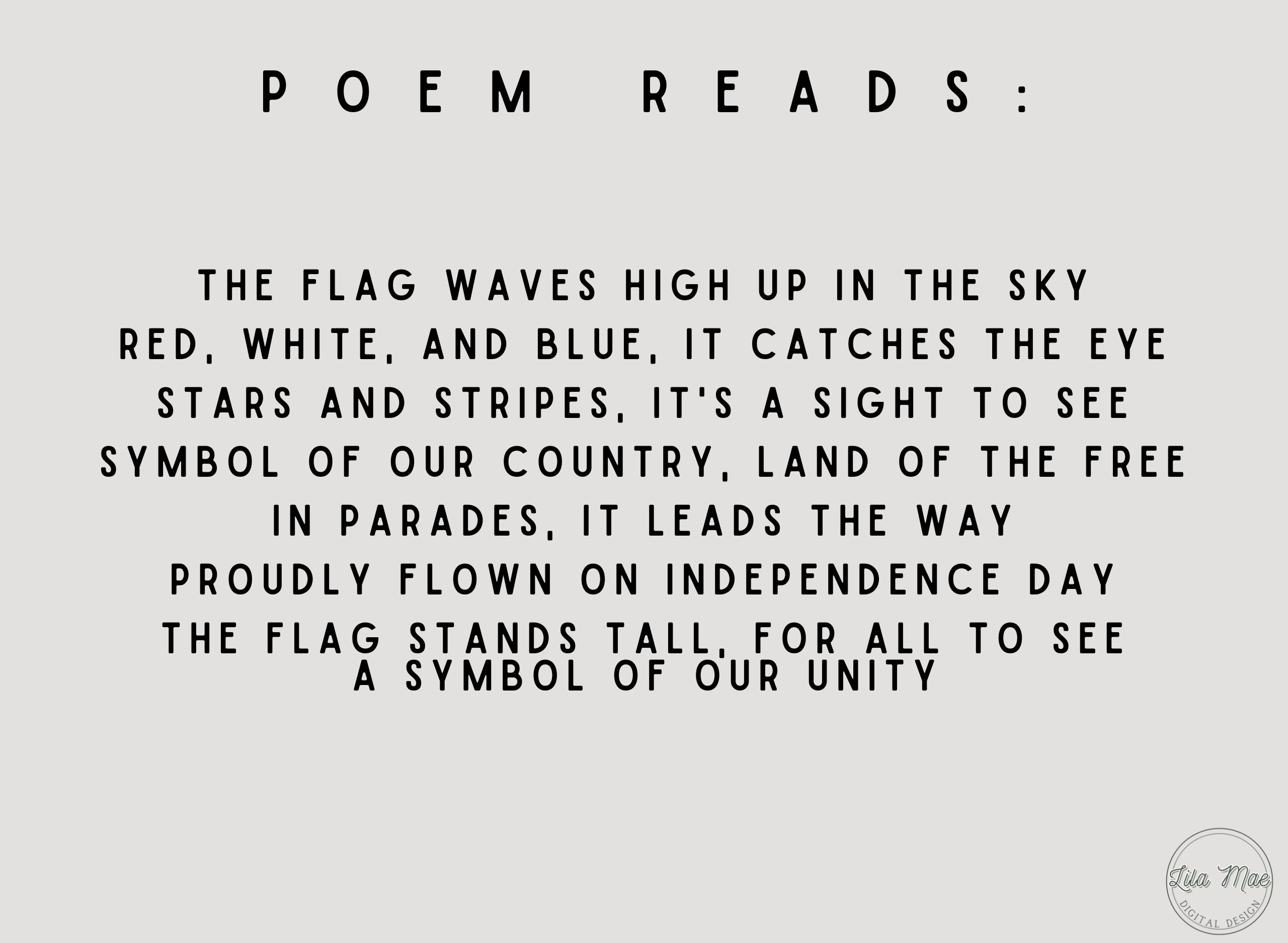 Printable Flag Poem Handprint Craft for Fourth of July, Independance ...