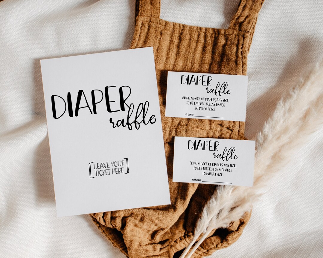 Printable Diaper Raffle Bundle, Diaper Raffle Tickets and Sign, DIY ...
