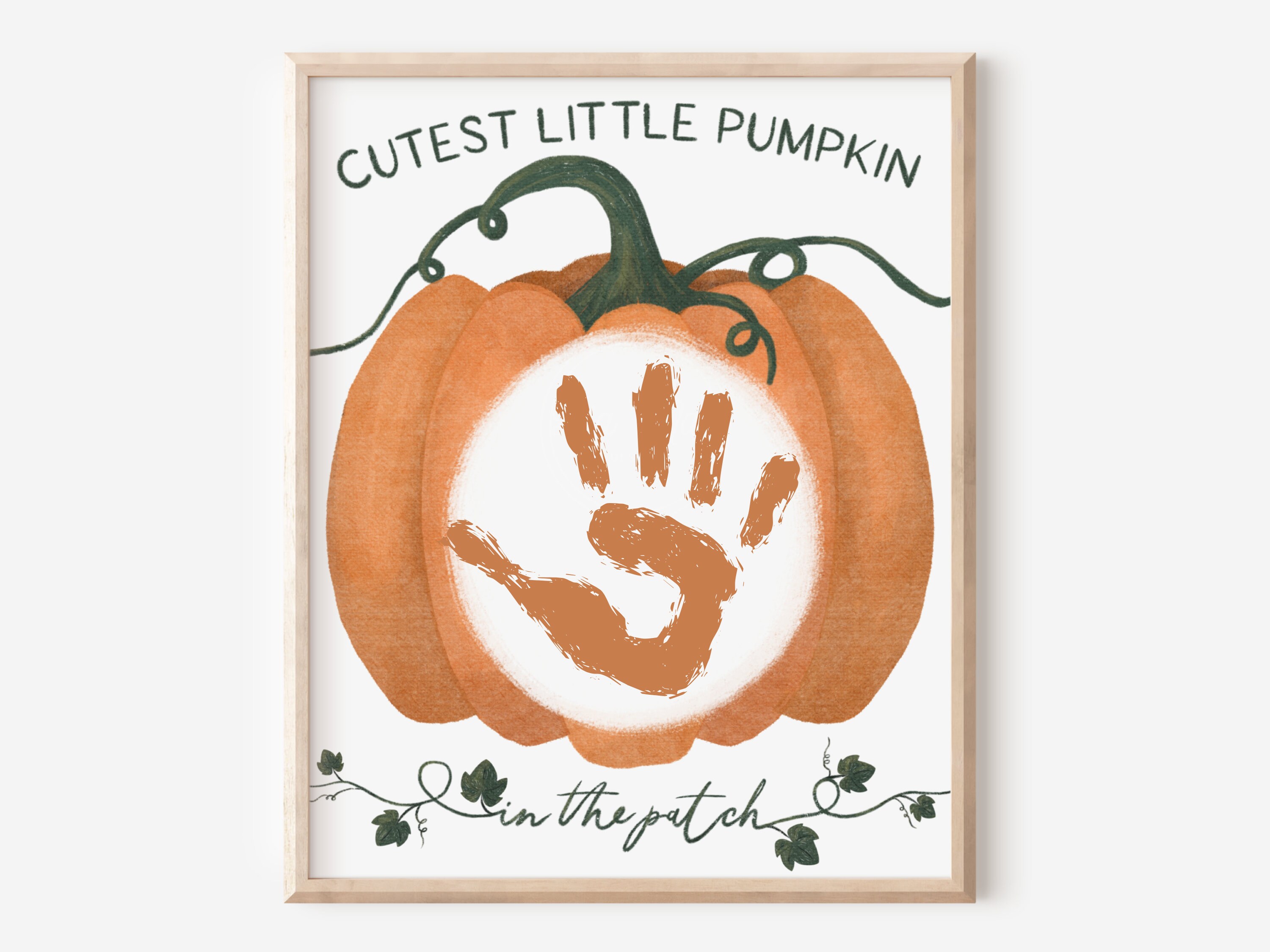 Printable Pumpkin Handprint Craft, DIY Fall Halloween Art, Cutest ...