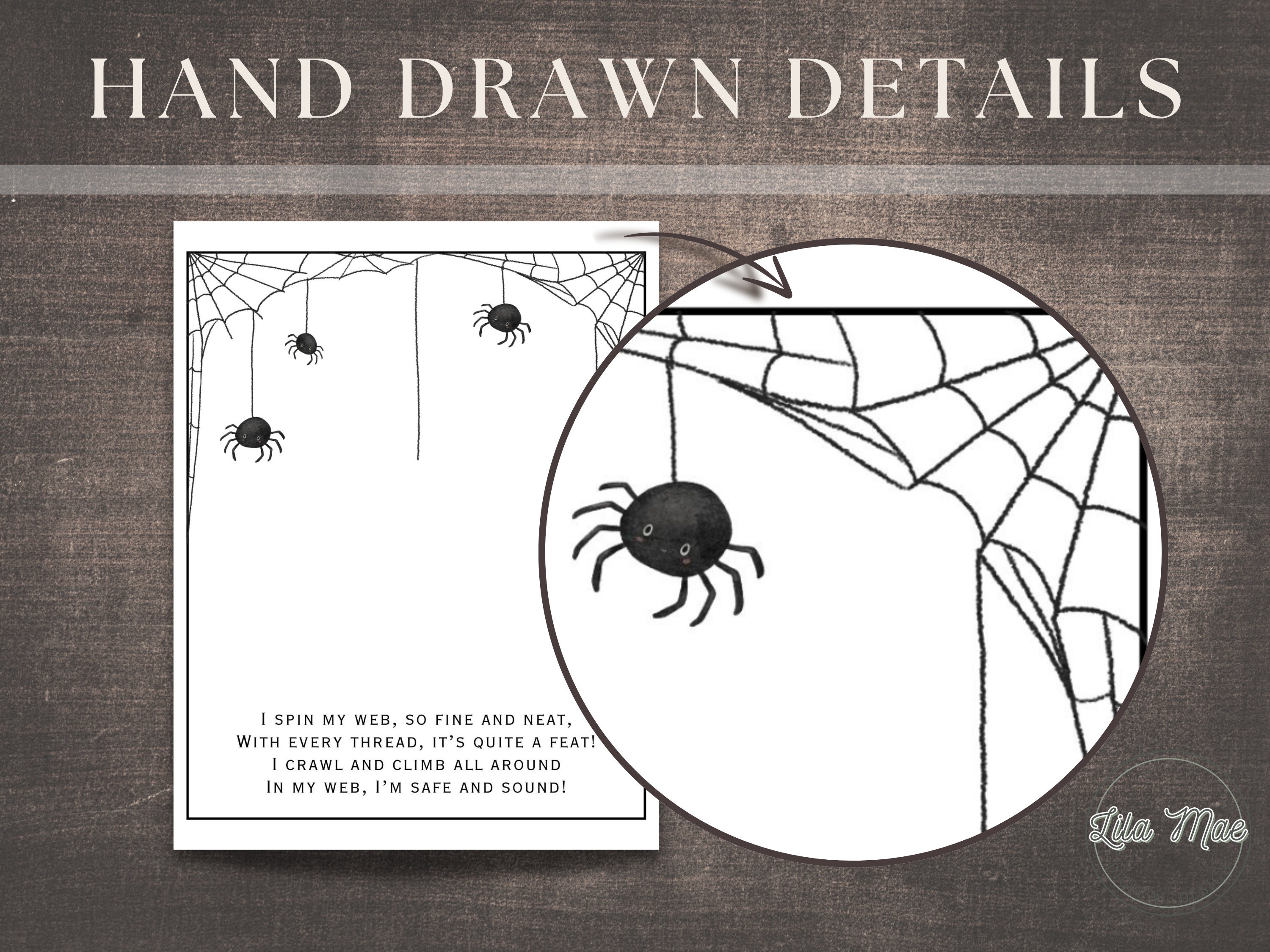 Spider Handprint Art Printable, Halloween Poem, Spider Webs, DIY ...