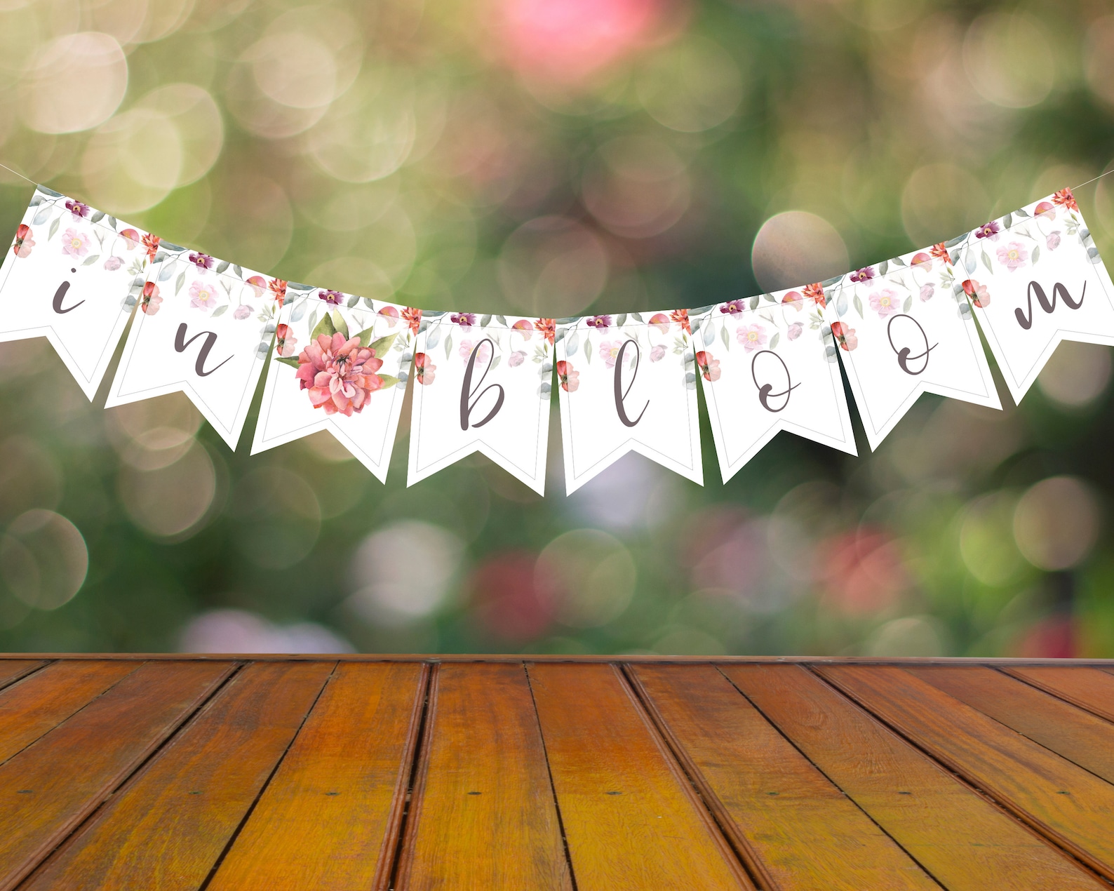 DIY Baby in Bloom Banner PRINTABLE Floral Baby Shower | Etsy