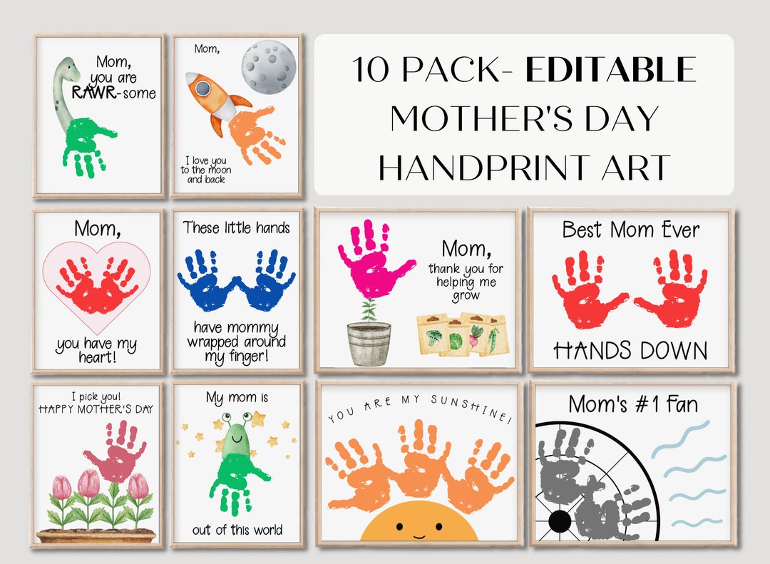 Editable Mother’s Day Handprint Craft, Printable Keepsake Art ...