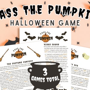Printable Halloween Left Right Game Bundle, Pass the Pumpkin Party ...
