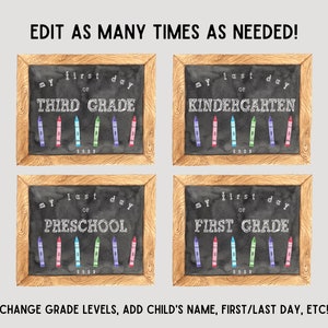 Editable First and Last Day of School Printable Sign, 8x10 Back to ...