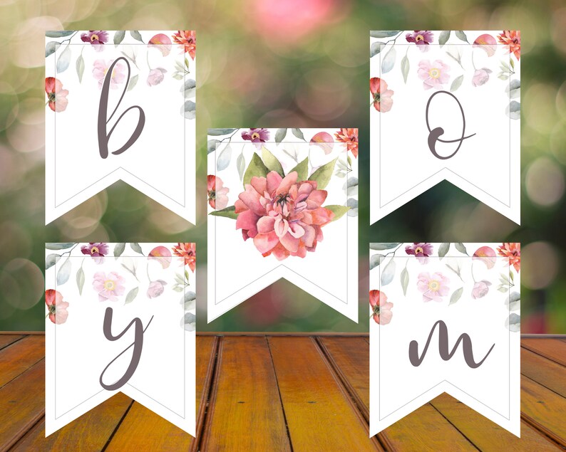 DIY Baby in Bloom Banner PRINTABLE Floral Baby Shower | Etsy