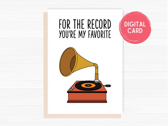 Birthday Card Anniversary Card Record Player Cards for | Etsy
