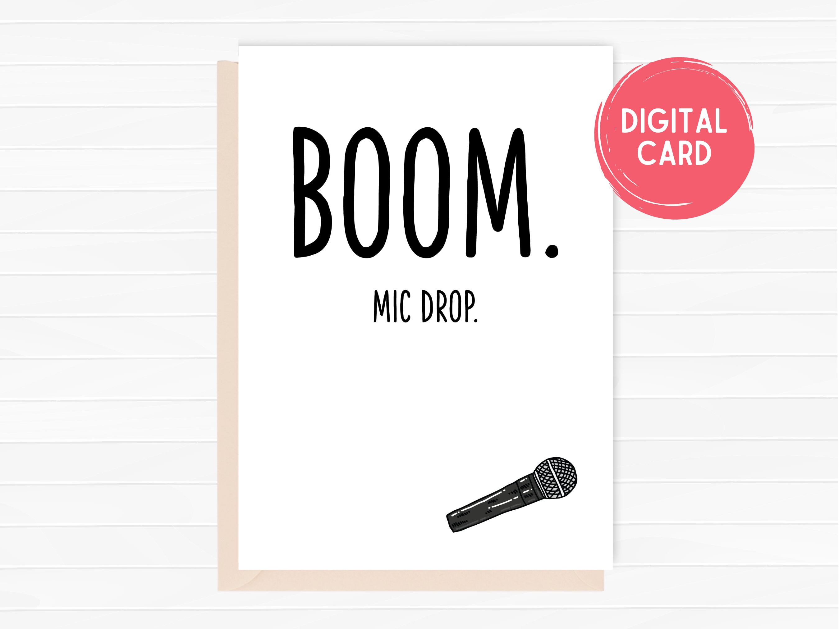 Boom, Mic Drop, Graduation Congratulations Card, Graduation Card ...
