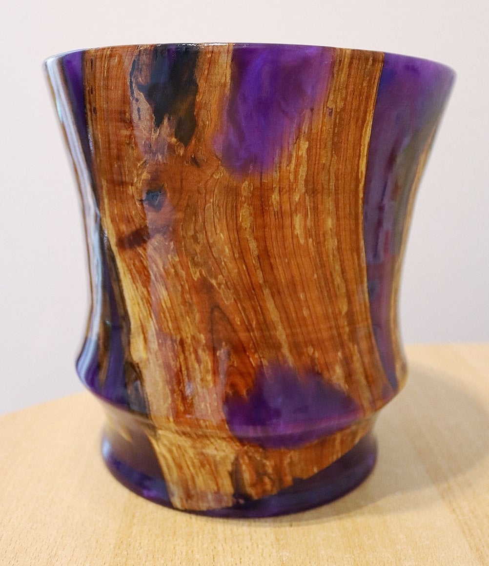 Handmade Cherry Tree Wood and Purple Pearl Epoxy Resin - Etsy