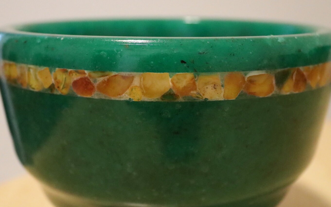Handmade Green Color Epoxy Resin Chips and Natural Baltic Amber Vase - Etsy