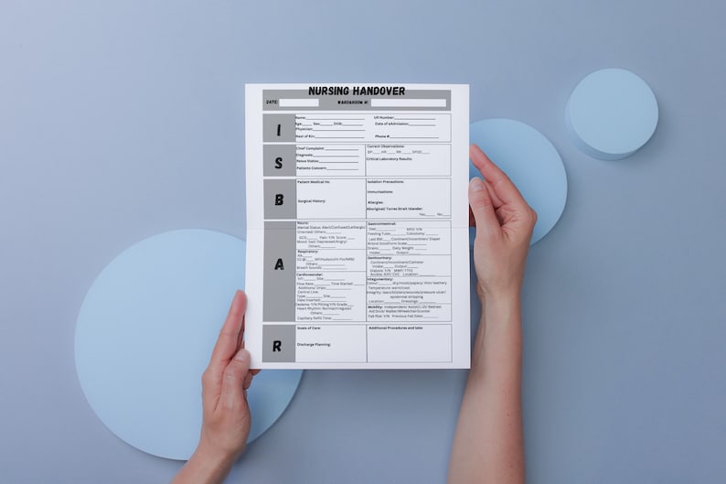 Nurses Handover Form ISBAR Format Handover Form Australian - Etsy Ireland
