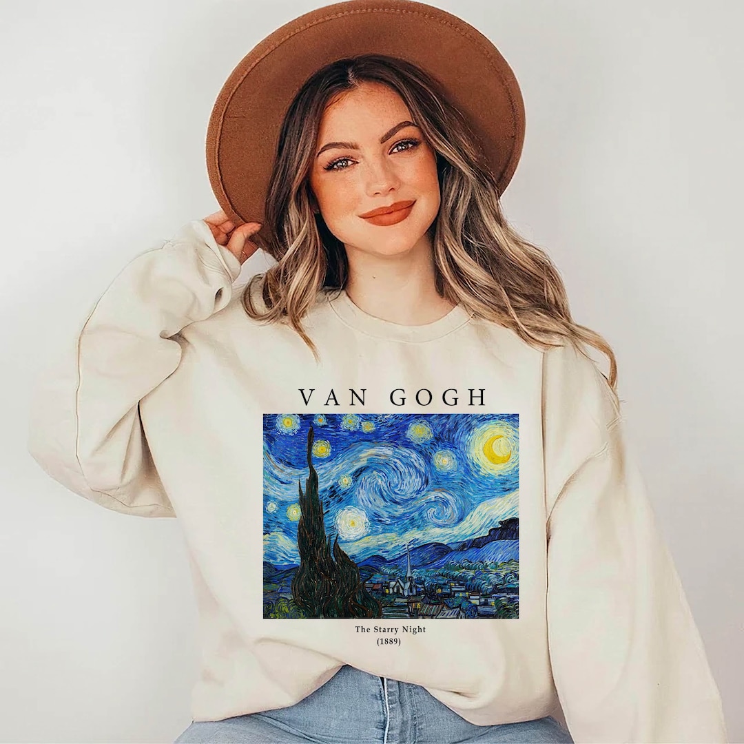 Vincent Van Gogh Starry Night Aesthetic Unisex Sweatshirt, Art Lover ...