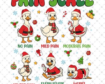 Pain Scale Goose Christmas Mental Health Png, Pain Scale Png, Christmas ...