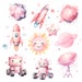 Pink Space Clipart, Pink Spaceman, Estrellas y Planetas, Pink Robots ...