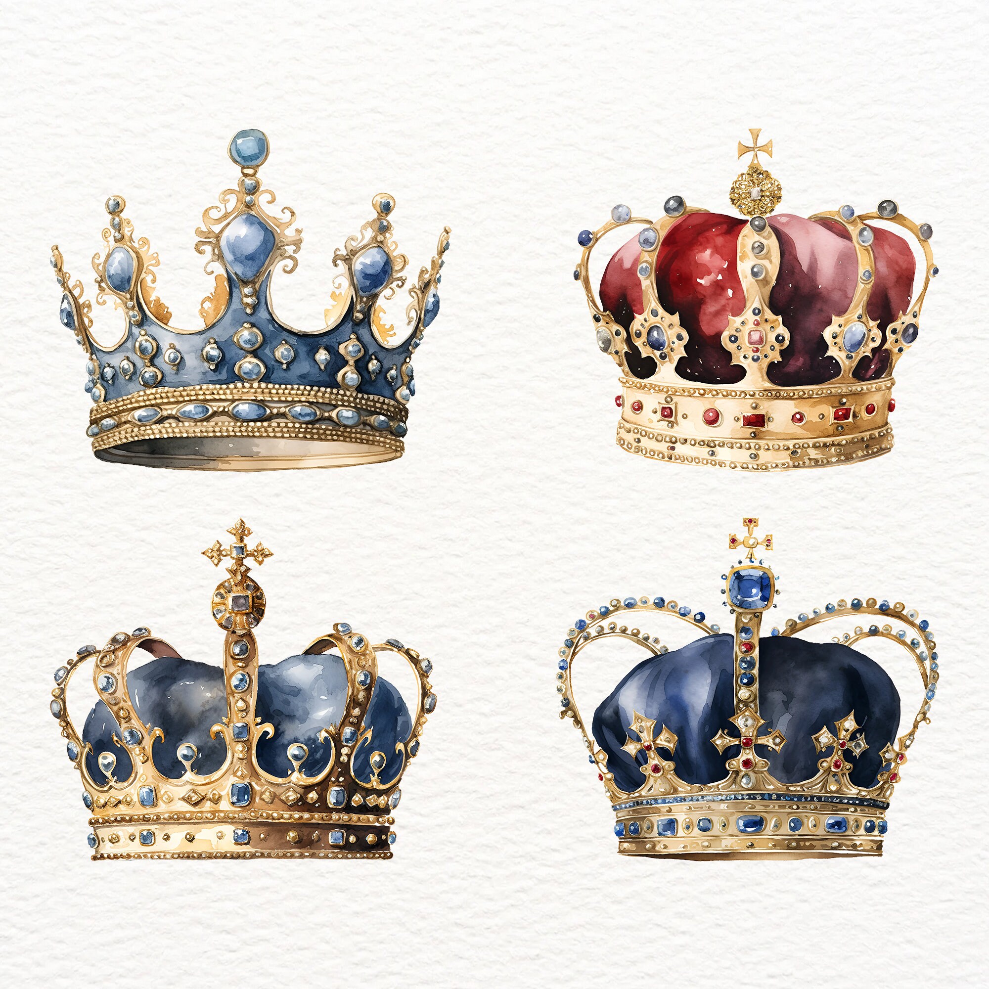 Royal Crown Clipart: 18 Vintage Victorian PNG Images (commercial Use ...