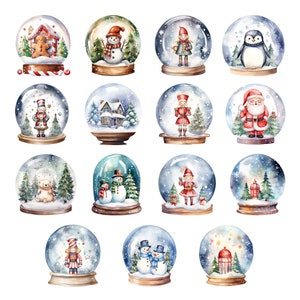 Christmas in Snow Globe Clip Art, Winter Clip Art, Holiday Clipart ...